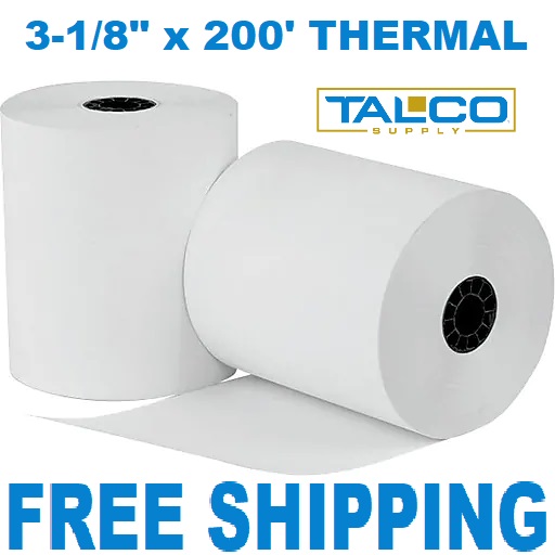 Talco Supply: 3-1/8" x 200' Thermal POS Paper Rolls