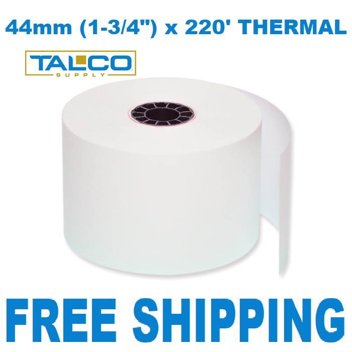 Talco Supply: 44mm x 220' Thermal Paper Rolls