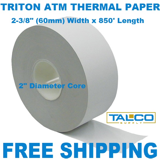 Talco Supply: 2-3/8" x 850' Thermal TRITON ATM Paper Rolls